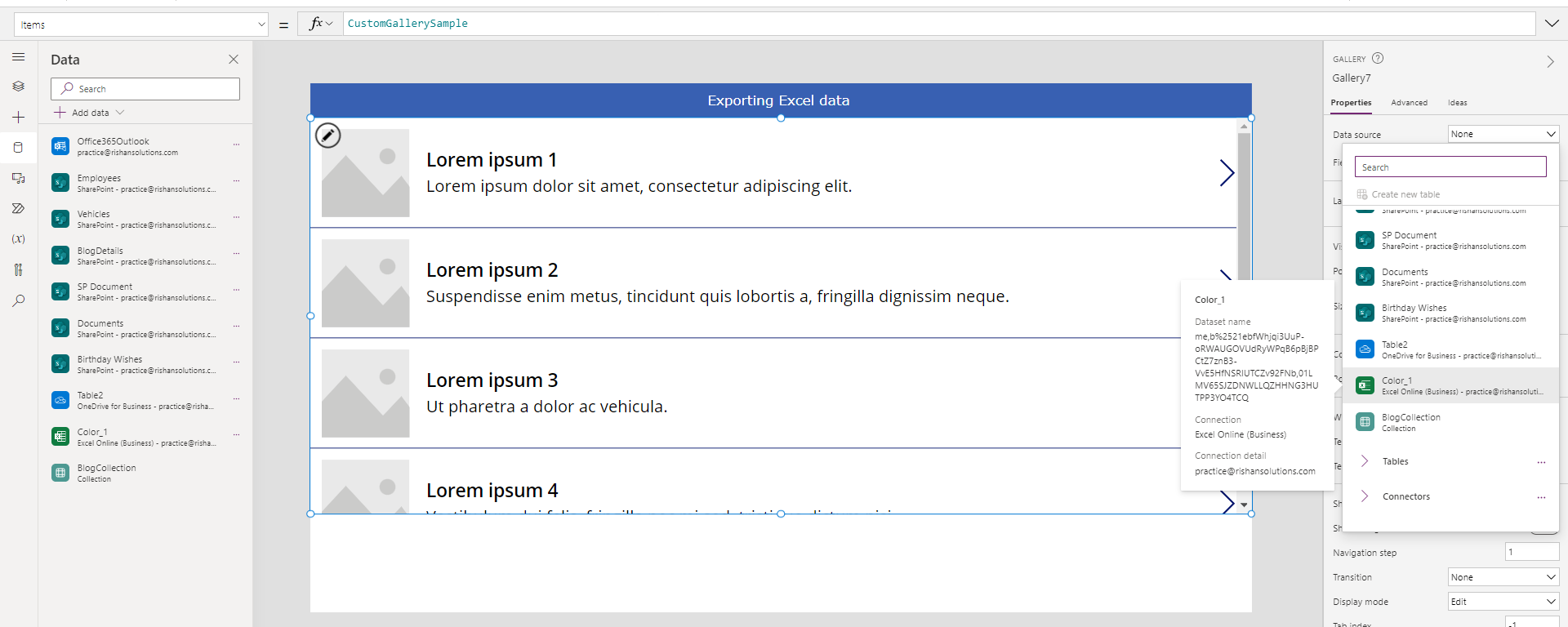 Display Excel sheet with format cells in power apps and when an item is updated in Excel sheet ...