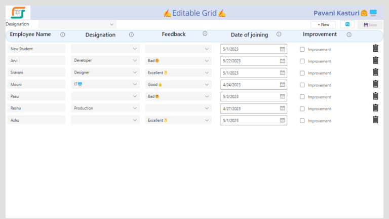 Editable Grid using Gallery and Modern controls in Power apps - Rishan Solutions