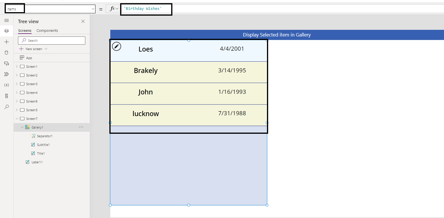 Display selected item in Gallery using another Gallery control - Rishan Solutions