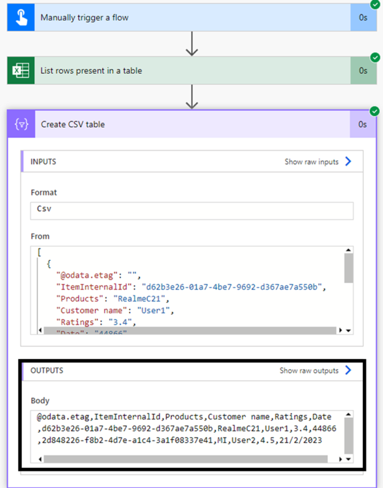 Power automate create CSV table from excel file - Rishan Solutions