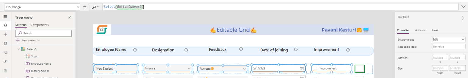 Editable Grid using Gallery and Modern controls in Power apps - Rishan Solutions
